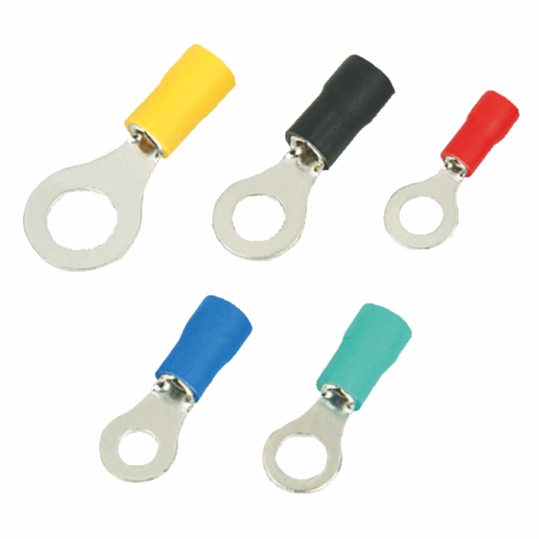 Terminal de argolla 22~16AWG d=8,4mm rojo Globaltronics | Ferrelux